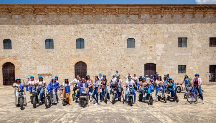 A tour of the Colonial City was conducted to promote micromobility in ...
